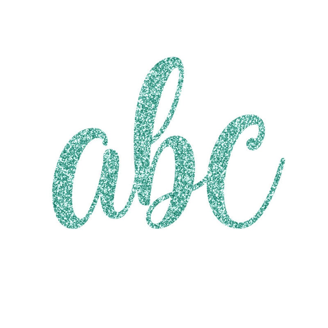 Mint Glitter Alphabet Clipart Mint Green Font Mint Letters - Etsy