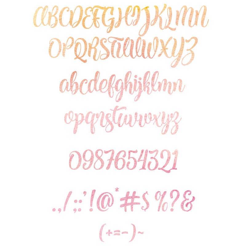 Blush Watercolor Alphabet Clipart Pink Alphabet Clip Art - Etsy