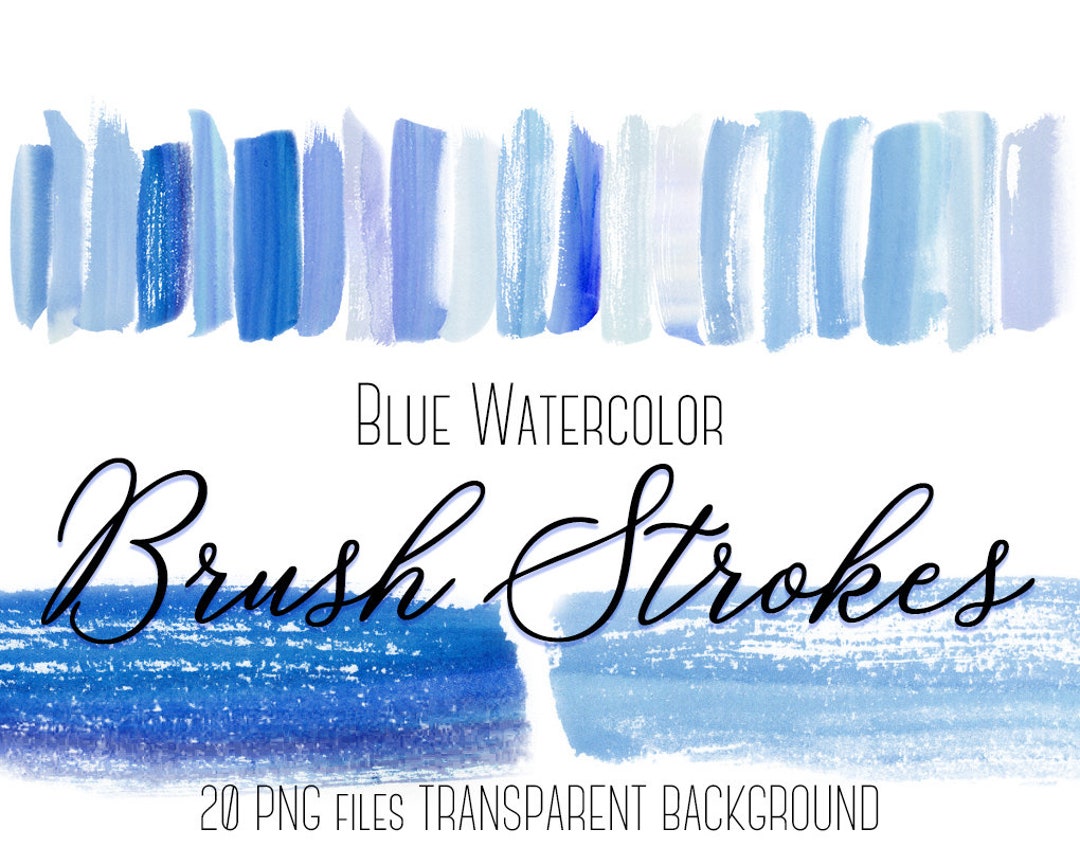 Blue Brush Strokes Clipart, Watercolor Brush Strokes Clip Art,paint ...