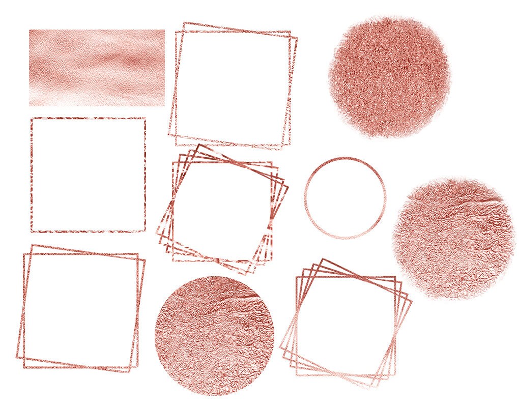 Rose Gold Design Elements Clipart, Rose Gold Clip Art, Rose Gold Foil ...