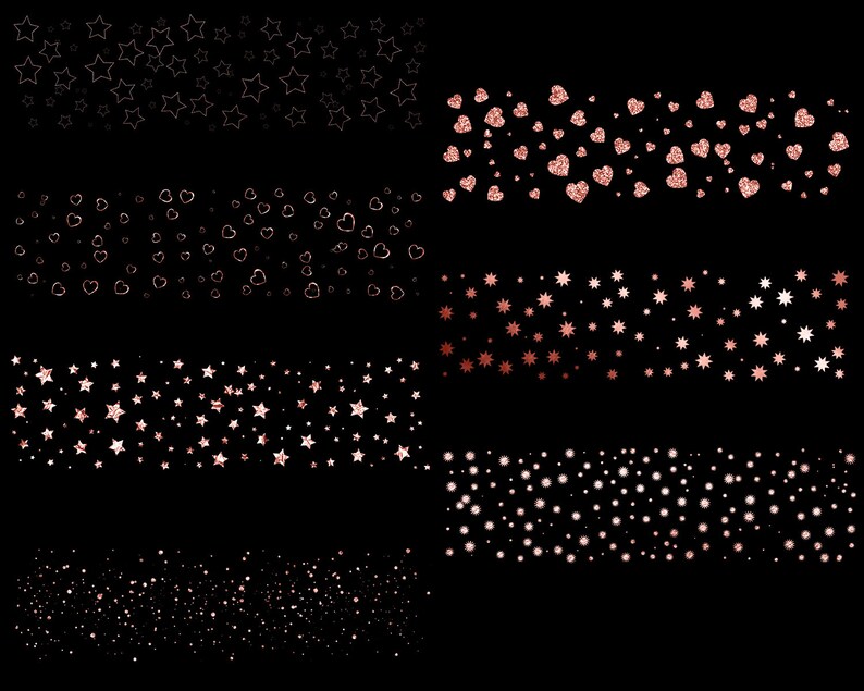 Rose Gold Confetti Clipart Confetti Brush Strokes Confetti - Etsy