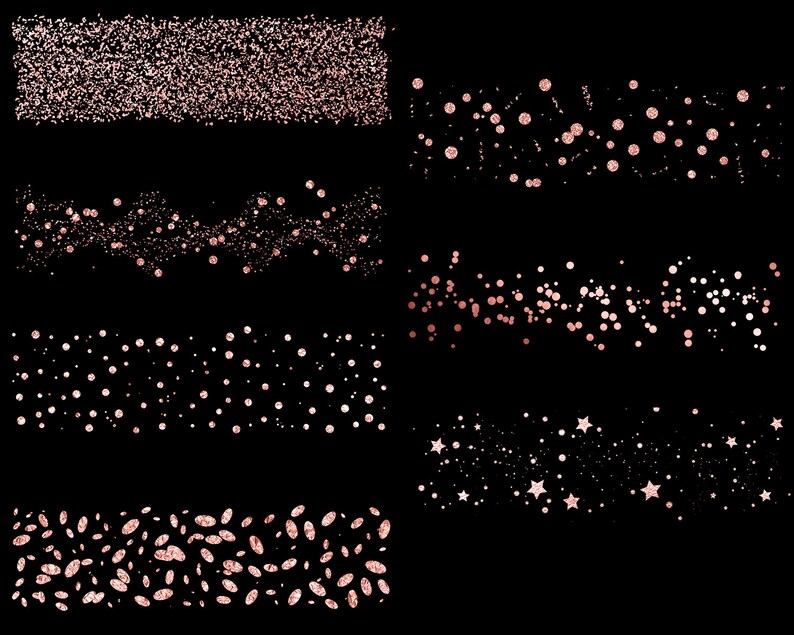 Rose Gold Confetti Clipart, Confetti Brush Strokes, Confetti Rose Gold ...