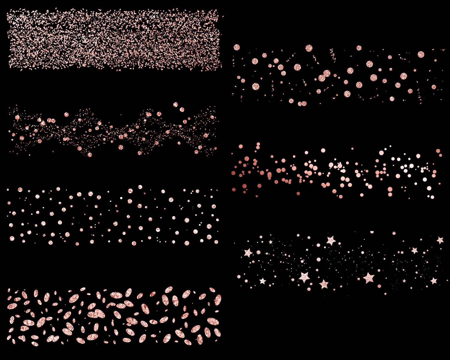 Rose Gold Confetti Clipart, Confetti Brush Strokes, Confetti Rose Gold ...