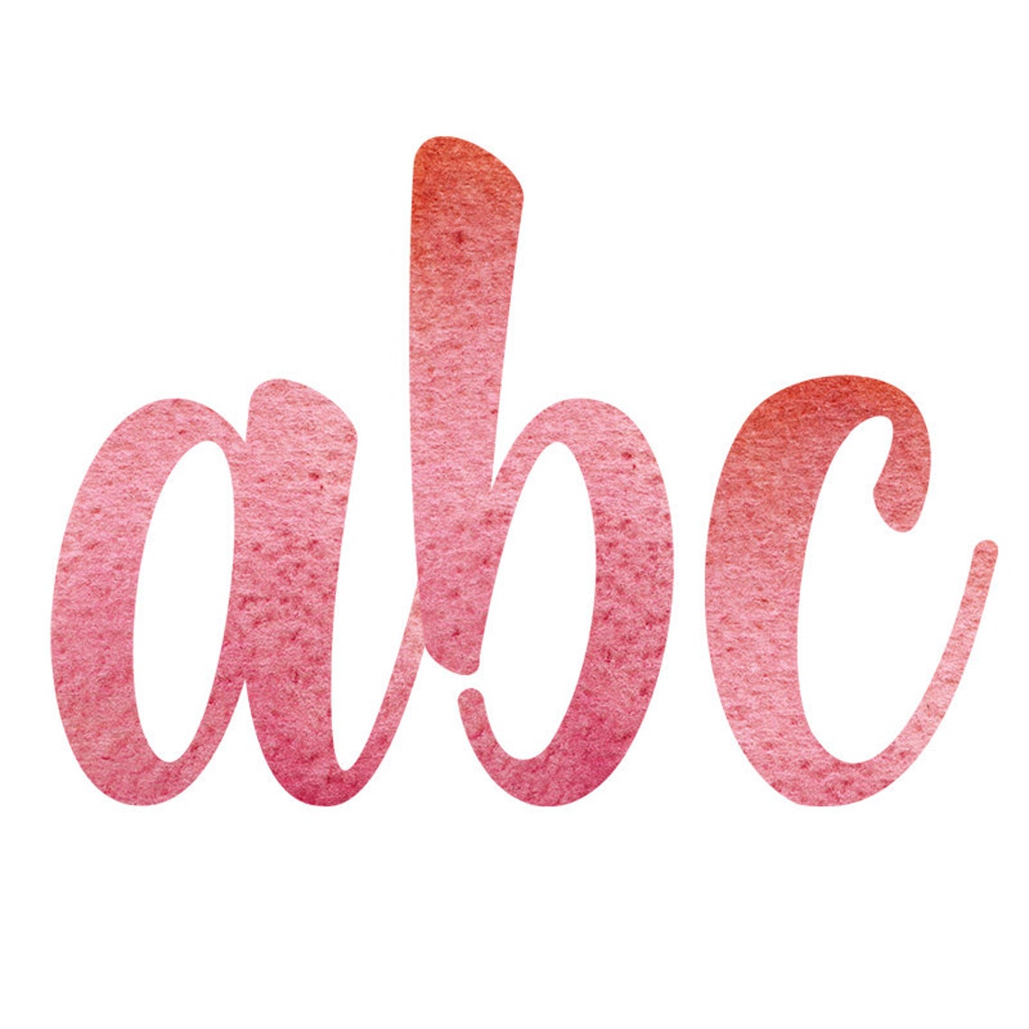 Pink Watercolor Alphabet Clipart Watercolor Font Pink - Etsy