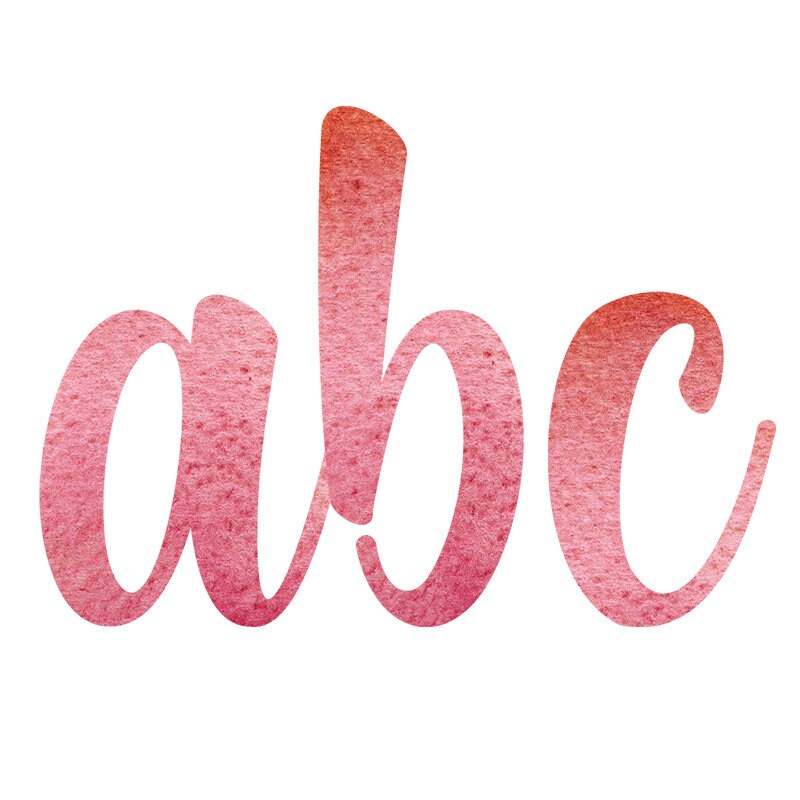 Pink Watercolor Alphabet Clipart, Watercolor Font, Pink Alphabet Clip ...