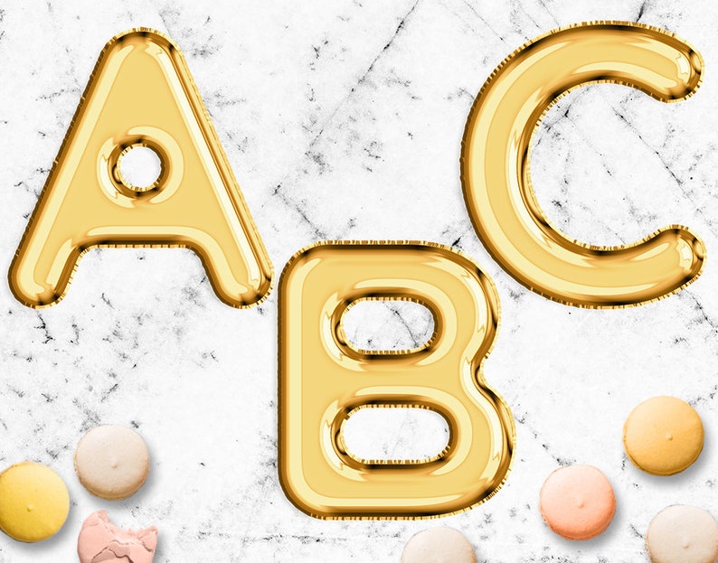 Gold Letter Balloons Clipart, Gold Alphabet Clip Art, Gold Balloons ...