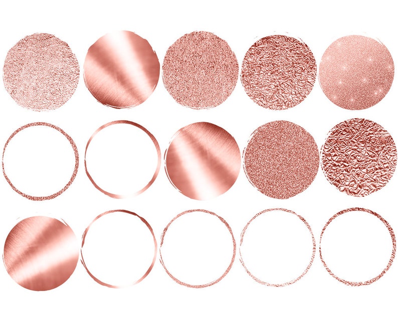 Rose Gold Circles Clipart, Rose Gold Foil Circles, Rose Gold Glitter ...