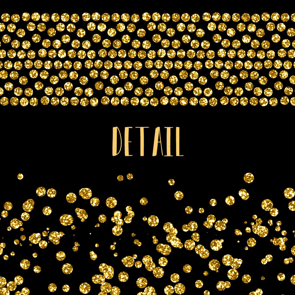 Gold Confetti Borders Clipart, Gold Border Overlays Clipart, Gold ...