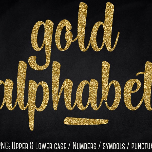 Gold Glitter Letters - Etsy