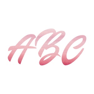 Pink Watercolor Alphabet Clipart Ombre Alphabet Clip Art | Etsy