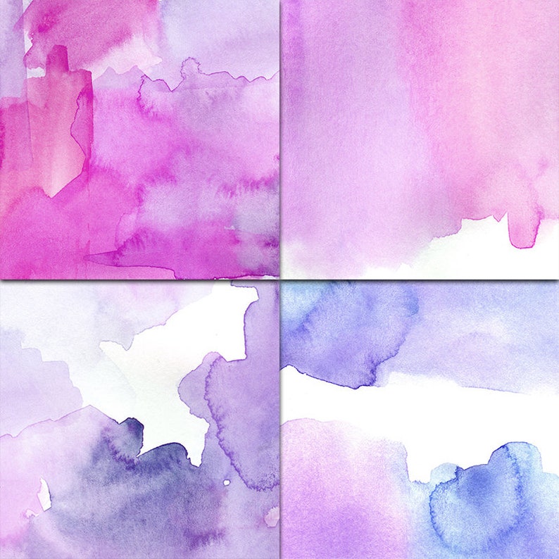 Purple ombre watercolor paper Watercolor digital paper | Etsy