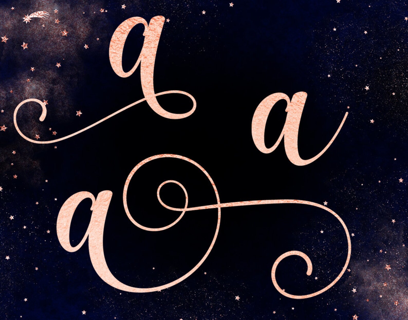 Rose Gold Alphabet With Swirls Rose Gold Letters Clipart - Etsy