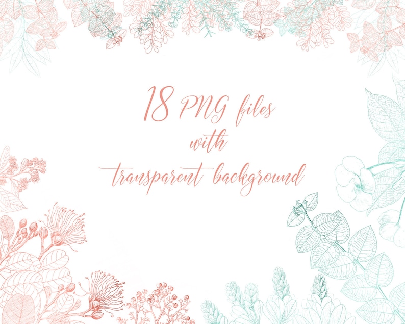 Floral Border Overlays Clipart, Rose Gold Floral Overlays, Floral ...