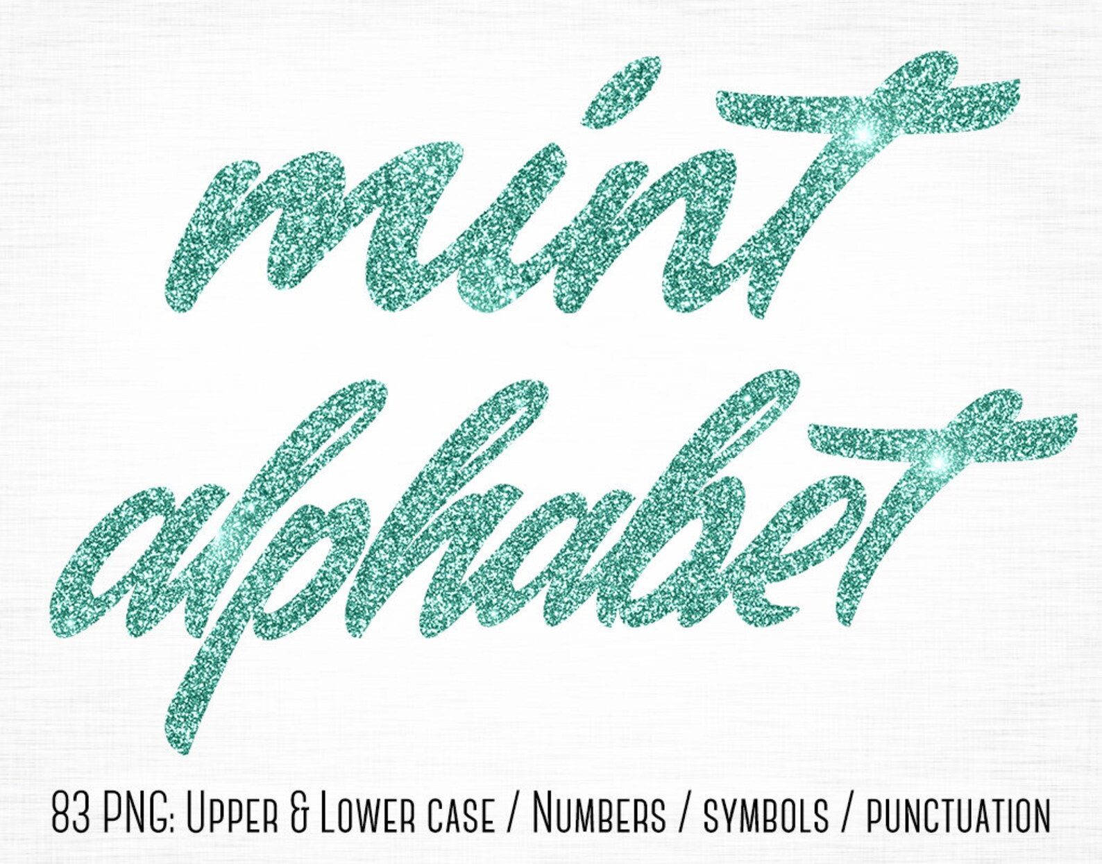 Mint Green Letters Clipart, Mint Glitter Alphabet Clipart, Mint ...