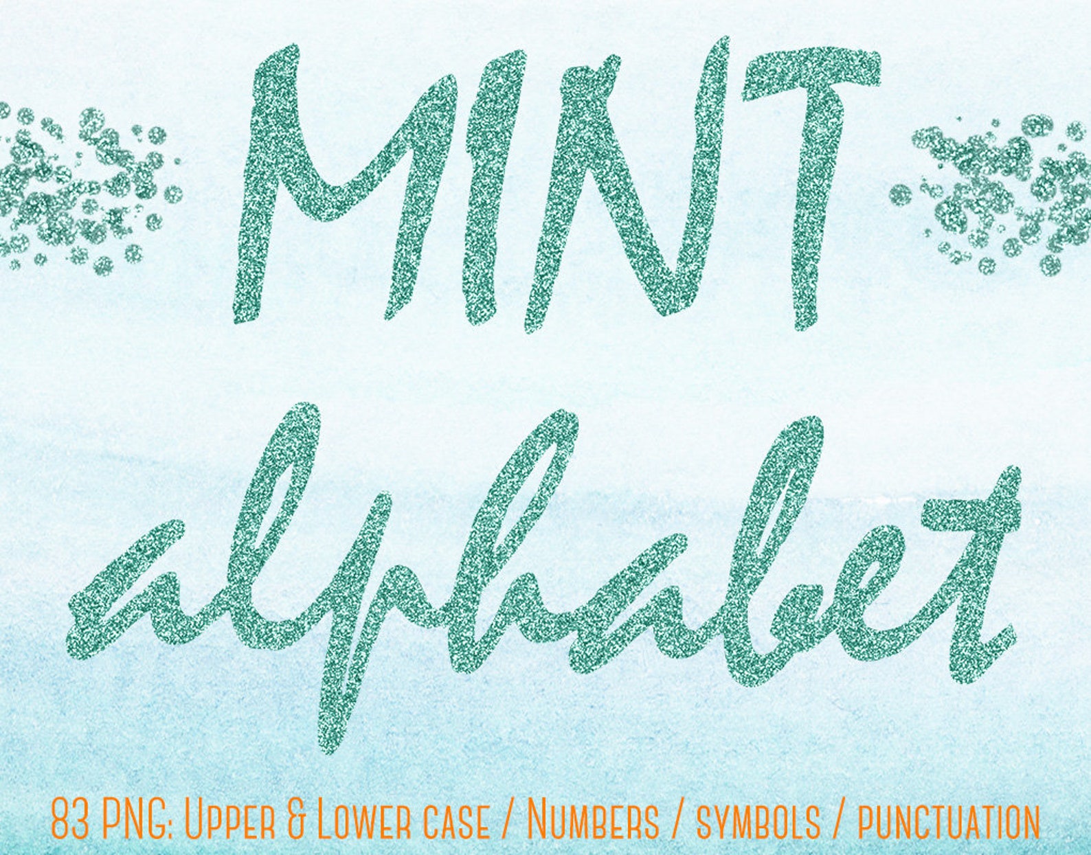 Mint Glitter Alphabet Clipart Mint Alphabet Clip Art Mint - Etsy