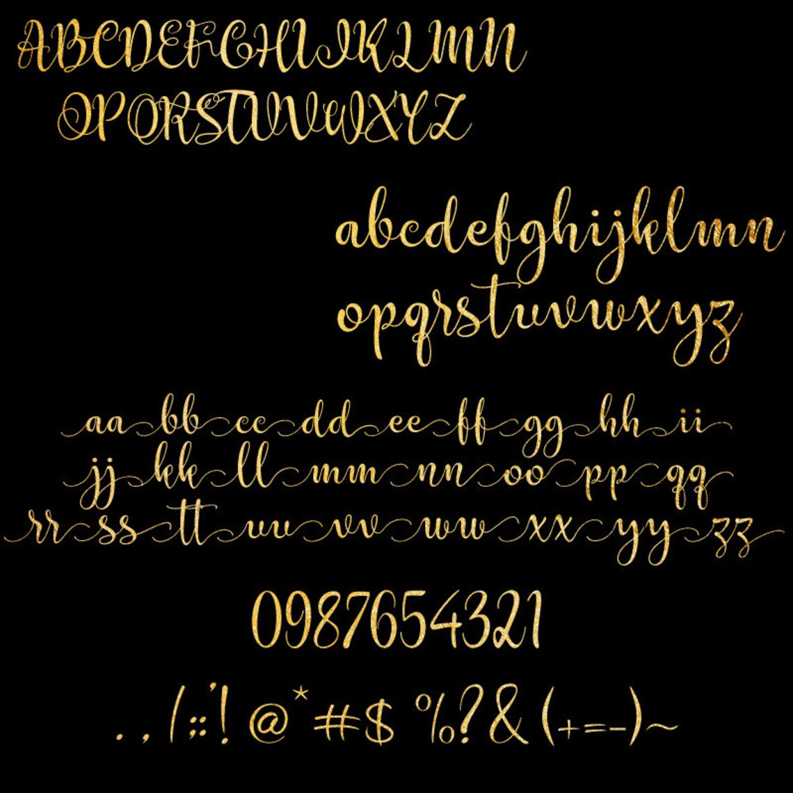 Gold Letters Clipart, Gold Font, Gold Alphabet With Swirls, Gold Foil ...