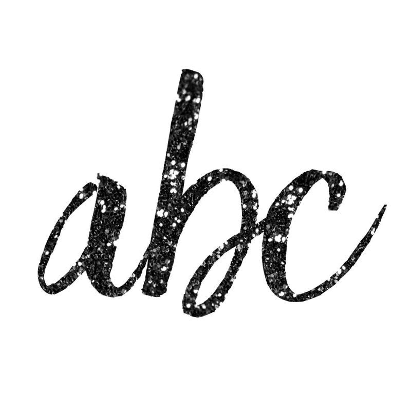 Black Glitter Alphabet Clipart, Black Glitter Clipart, Glitter Alphabet ...