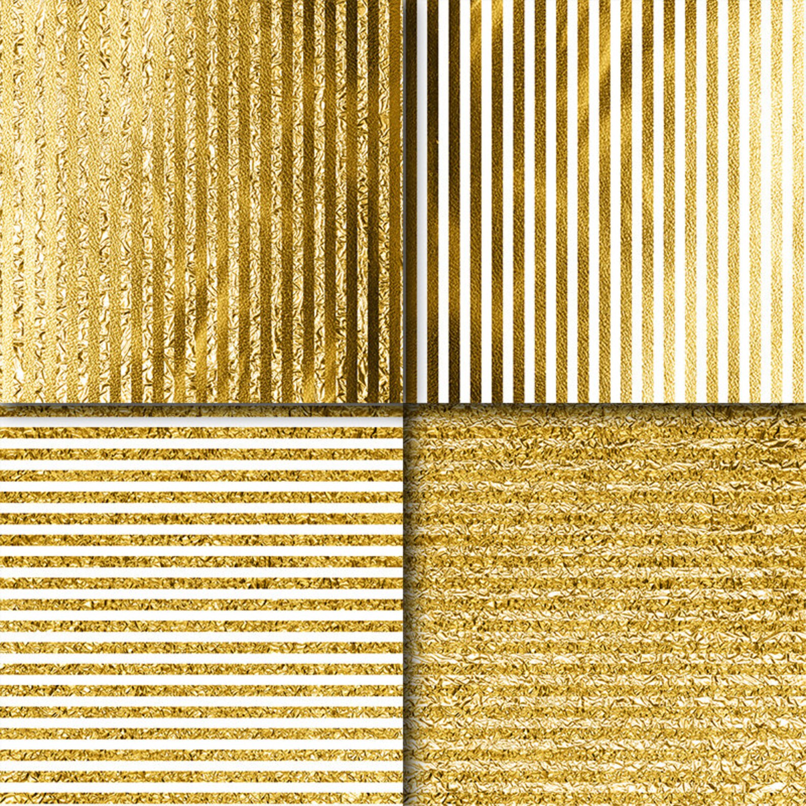 Gold Stripes Digital Paper Clipart, Gold Foil Digital Paper, Gold ...