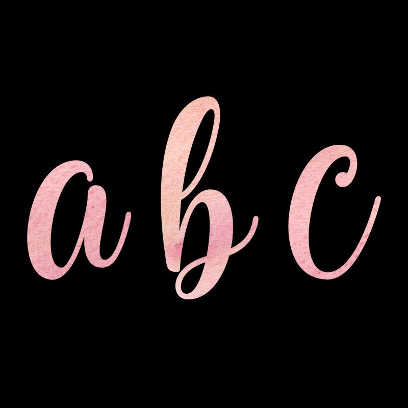 Blush Watercolor Alphabet Clipart Pink Alphabet Clip Art - Etsy