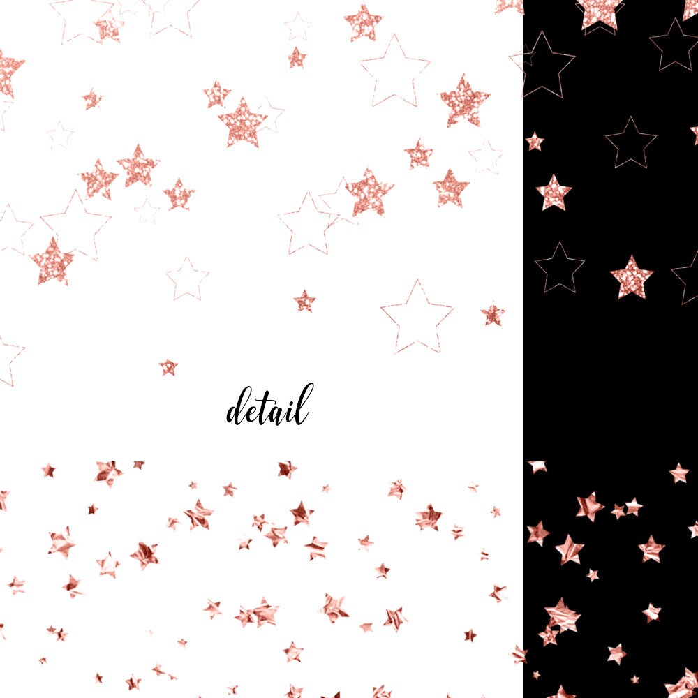 Rose Gold Confetti Borders Clipart Rose Gold Stars Rose Gold - Etsy