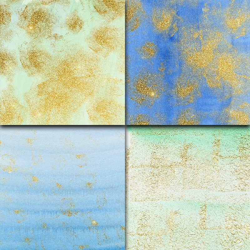 Gold Dusted Watercolor Paper, Gold Watercolor Digital Paper Clipart ...