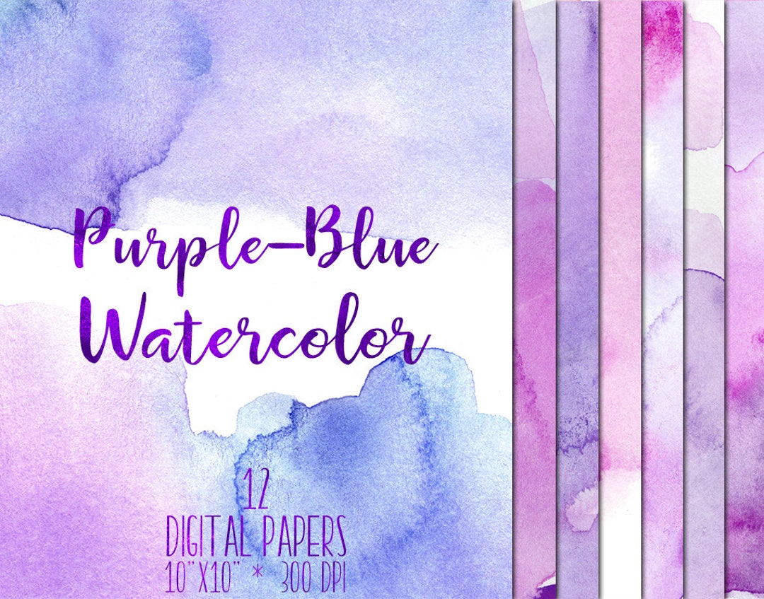 Purple Ombre Watercolor Paper, Watercolor Digital Paper Clipart ...