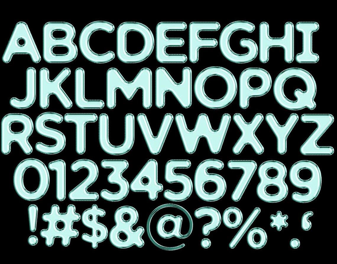 Mint Letter Balloons Clipart, Mint Alphabet Clip Art, Mint Balloons ...