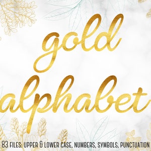Gold Alphabet Clipart Gold Letters Clipart Gold Font - Etsy