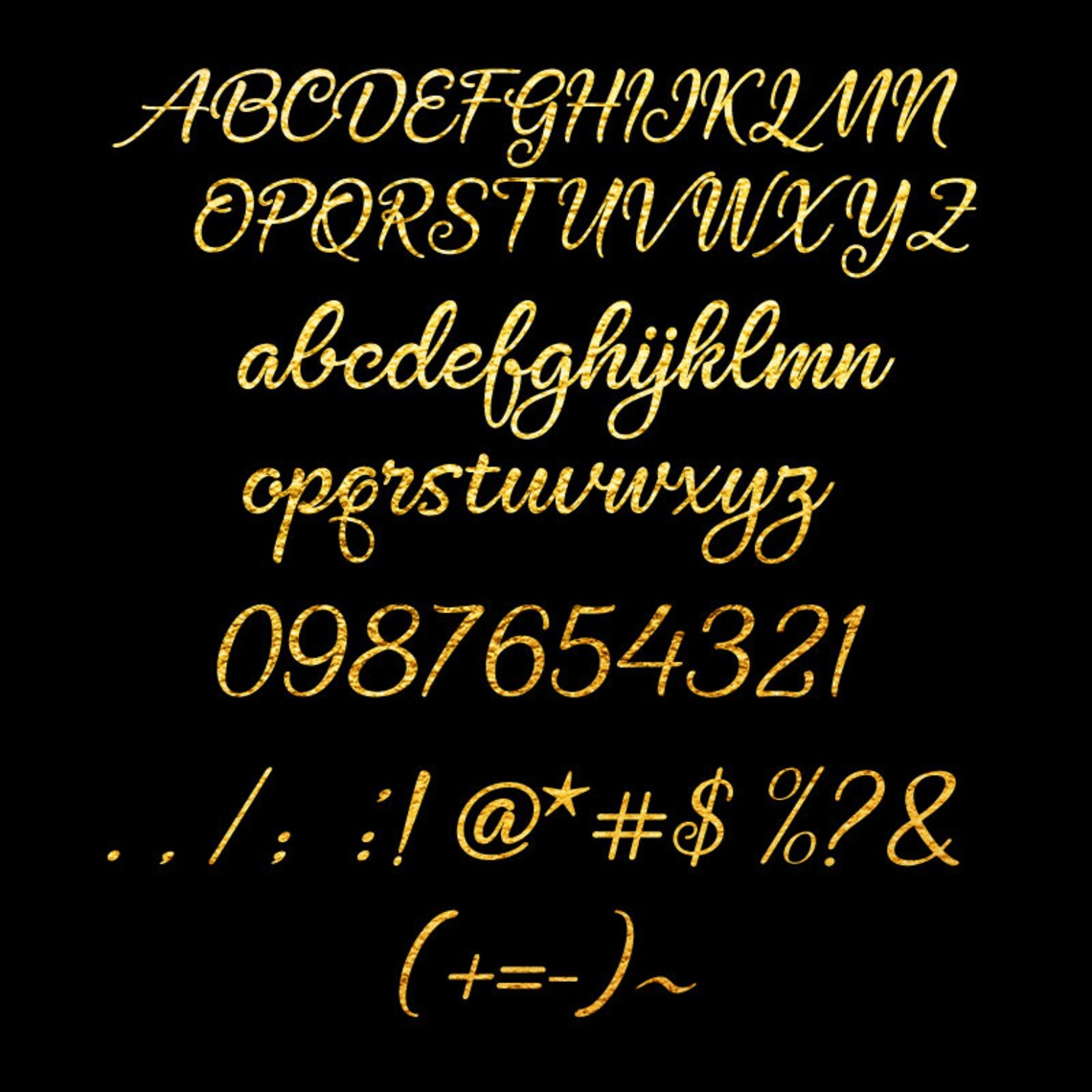 Gold Alphabet Clipart Gold Letters Clipart Gold Font - Etsy