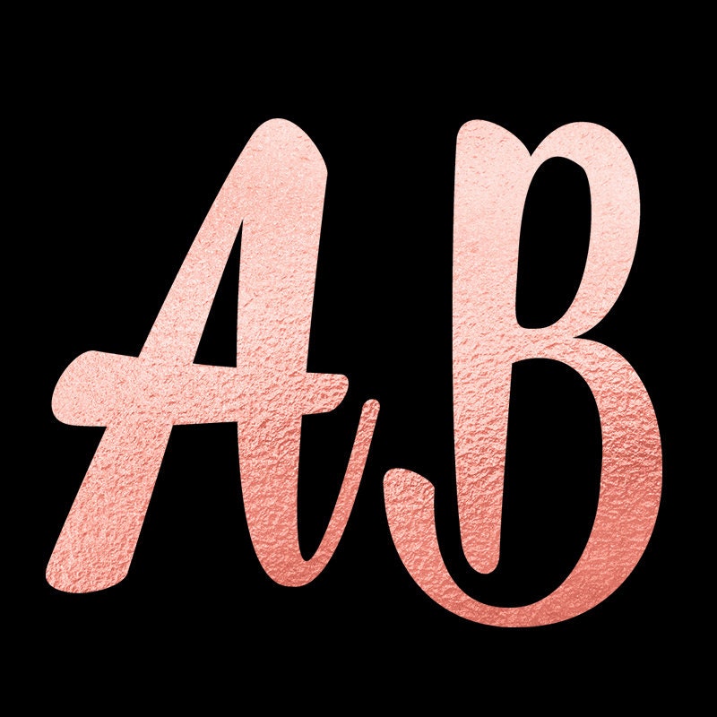Rose Gold Alphabet Clipart, Rose Gold Foil Alphabet Clip Art, Rose Gold ...