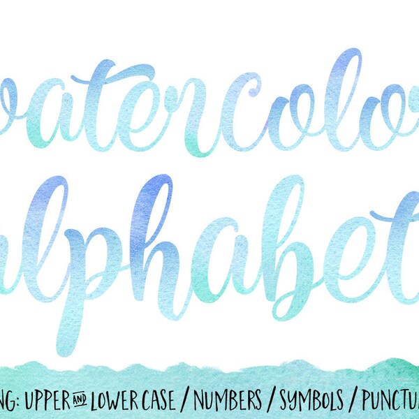 Watercolor Font - Etsy