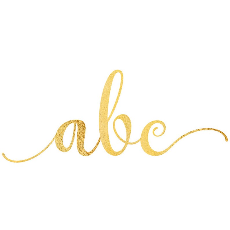 Gold Letters Clipart, Gold Font, Gold Alphabet With Swirls, Gold Foil ...