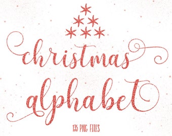 RED Sparkle Glitter Alphabet Clip Art Instant Digital - Etsy