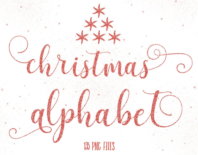 Christmas Letters Clipart, Christmas Alphabet, Red Font, Red Alphabet ...