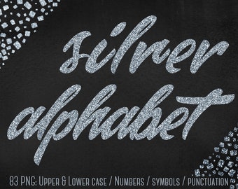 Silver Glitter Alphabet Clipart, Silver Alphabet, Silver Letters ...