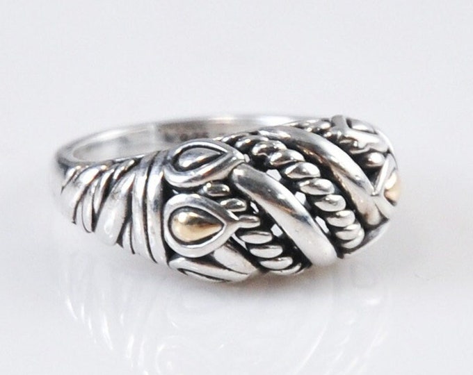 JAI John Hardy Sterling Silver 14K Gold Ring - Etsy