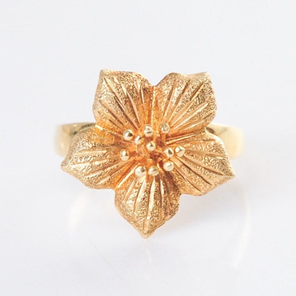 Gold Flower Ring - Etsy