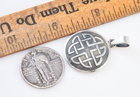 Sterling Silver Celtic Knot Medallion Pendant - Gem
