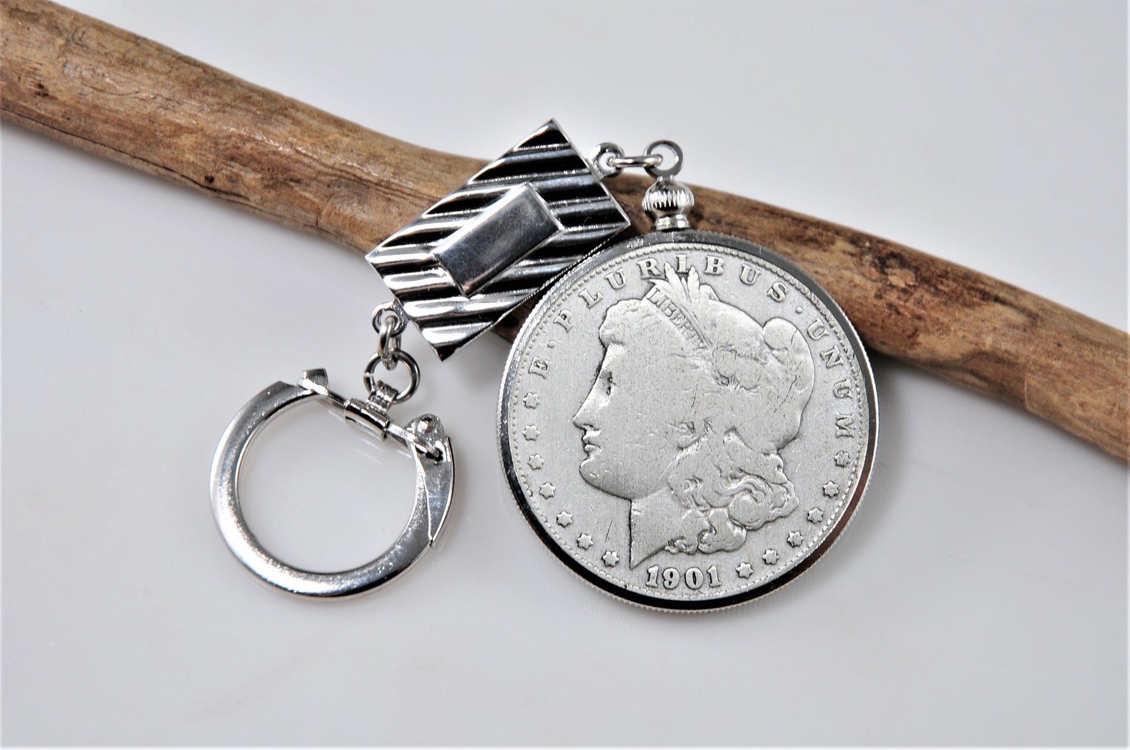 Vintage 1901 Morgan Dollar Swank Key Chain | Etsy