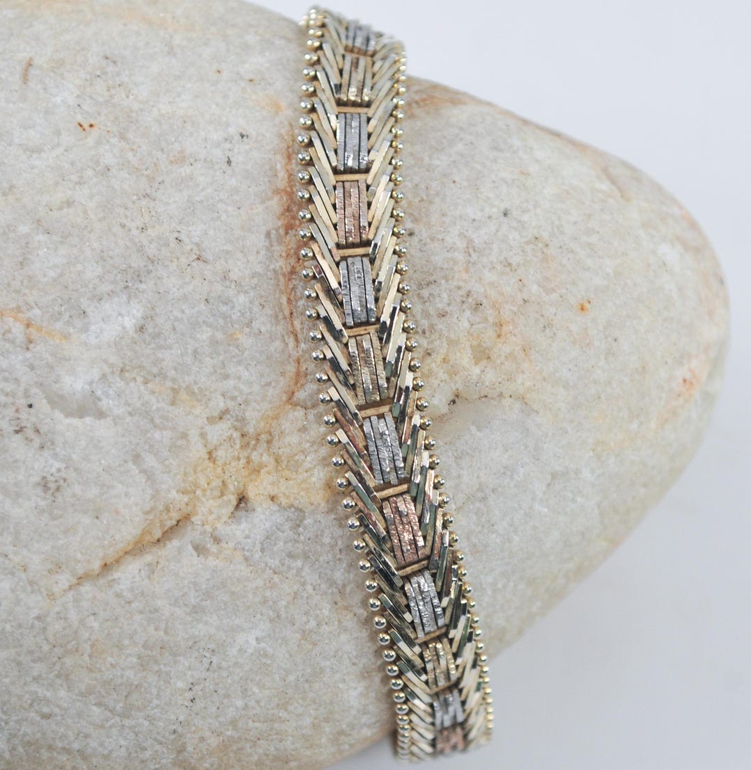 Vintage 925 Italy Gold Over Sterling Riccio Bracelet - Etsy