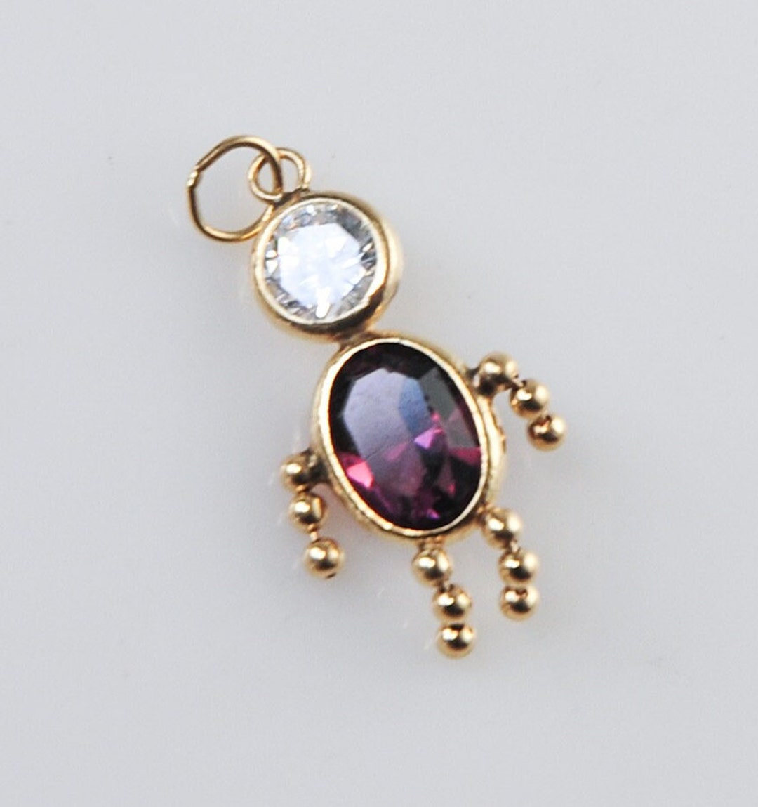 14K Gold Girl Charm Pendant - Etsy