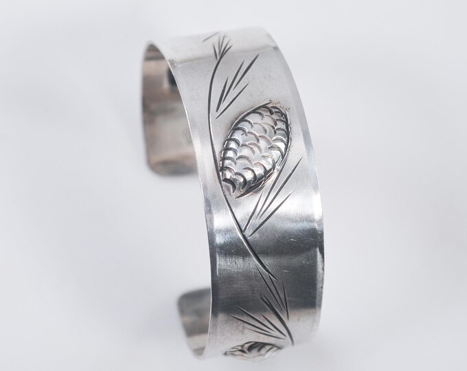 Vintage Stuart Nye Sterling Silver Pine Cone Cuff Bracelet - Etsy