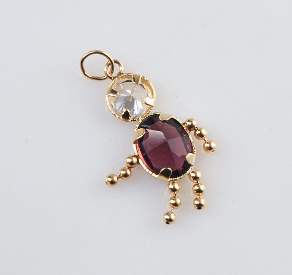 14K Gold Girl Charm Pendant - Etsy