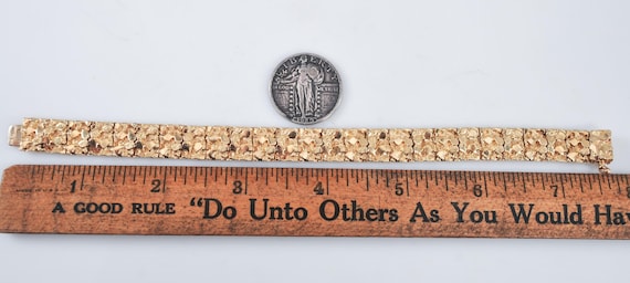 HEAVY 14K Gold Nugget Bracelet - Gem