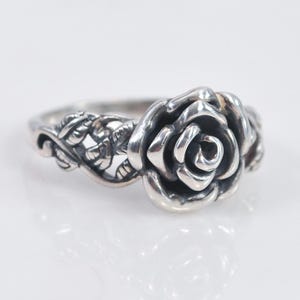 Or PAZ Sterling Silver Rose Ring - Etsy