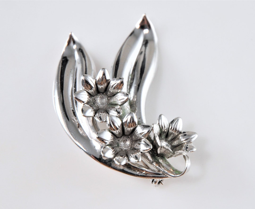 Vintage GK Co Goldberg Kirschmann Sterling Silver Floral - Etsy