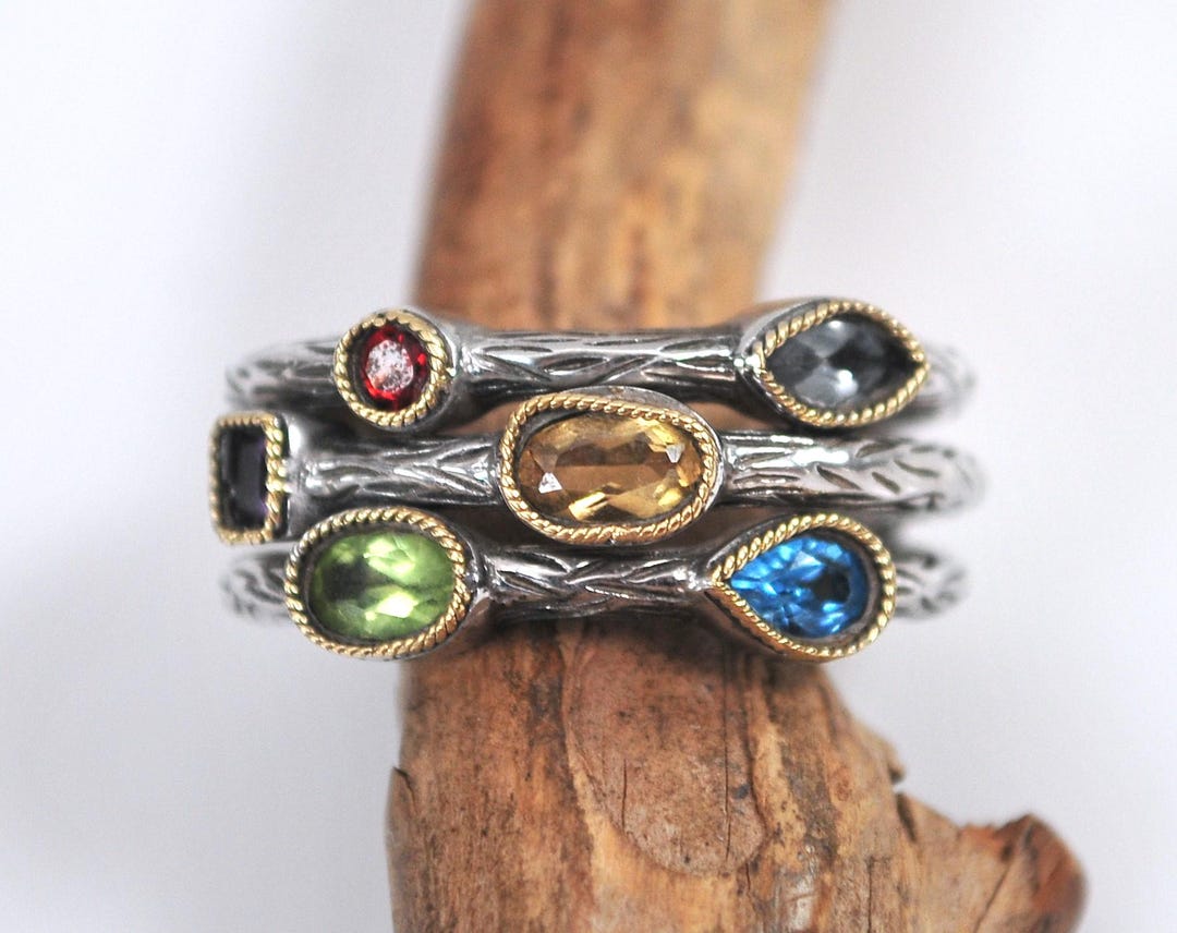 As is - Effy BH925 Balissima Sterling 14K Gold Gemstone Ring - Etsy