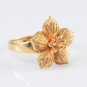 Designer 14K Gold Flower Ring - Etsy