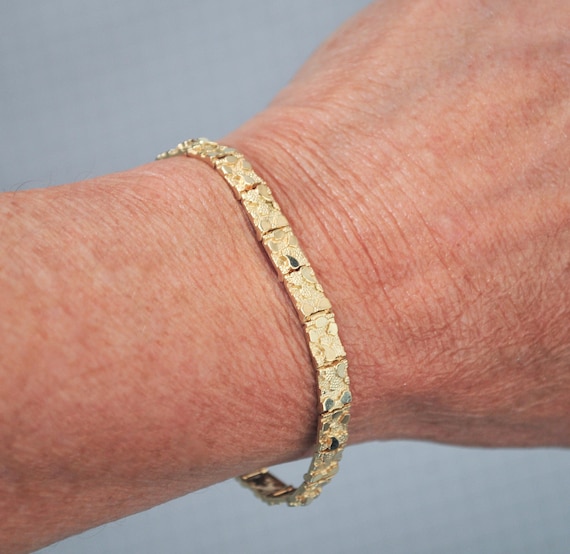 Solid gold nugget bracelet store