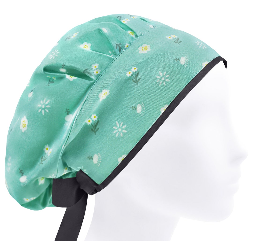 Surgical Cap Women, Scrub Hats, Surgery Caps, Nurse Hat, Floral Mint - Etsy